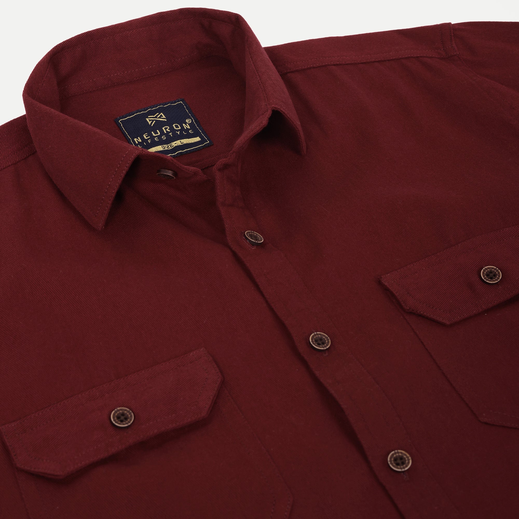 Men Maroon Double Pocket Casual Shirt– Neuronlifestyle